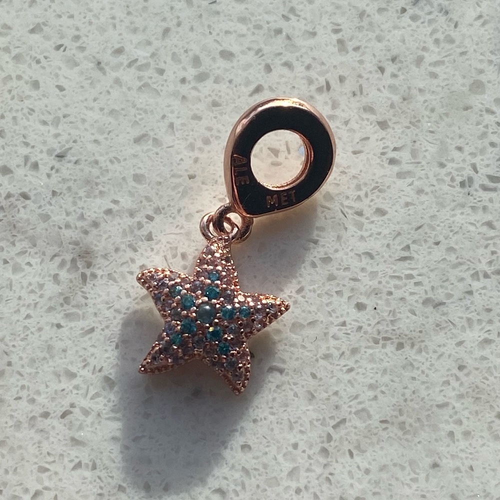 Sparkling Starfish Dangle Charm Pandora - Gem